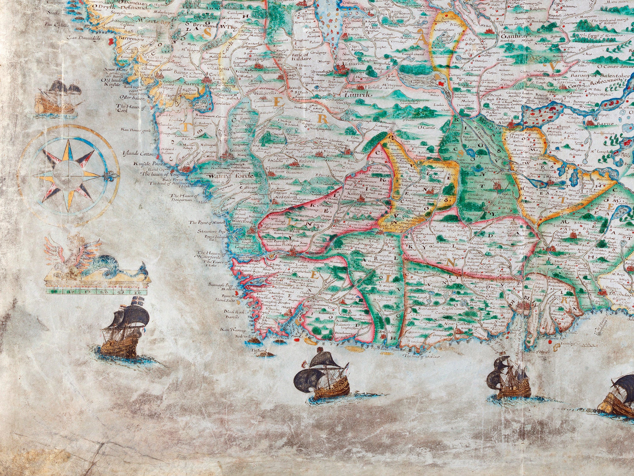 Medieval Map of Ireland Antique Ireland Map Names of the - Etsy Ireland