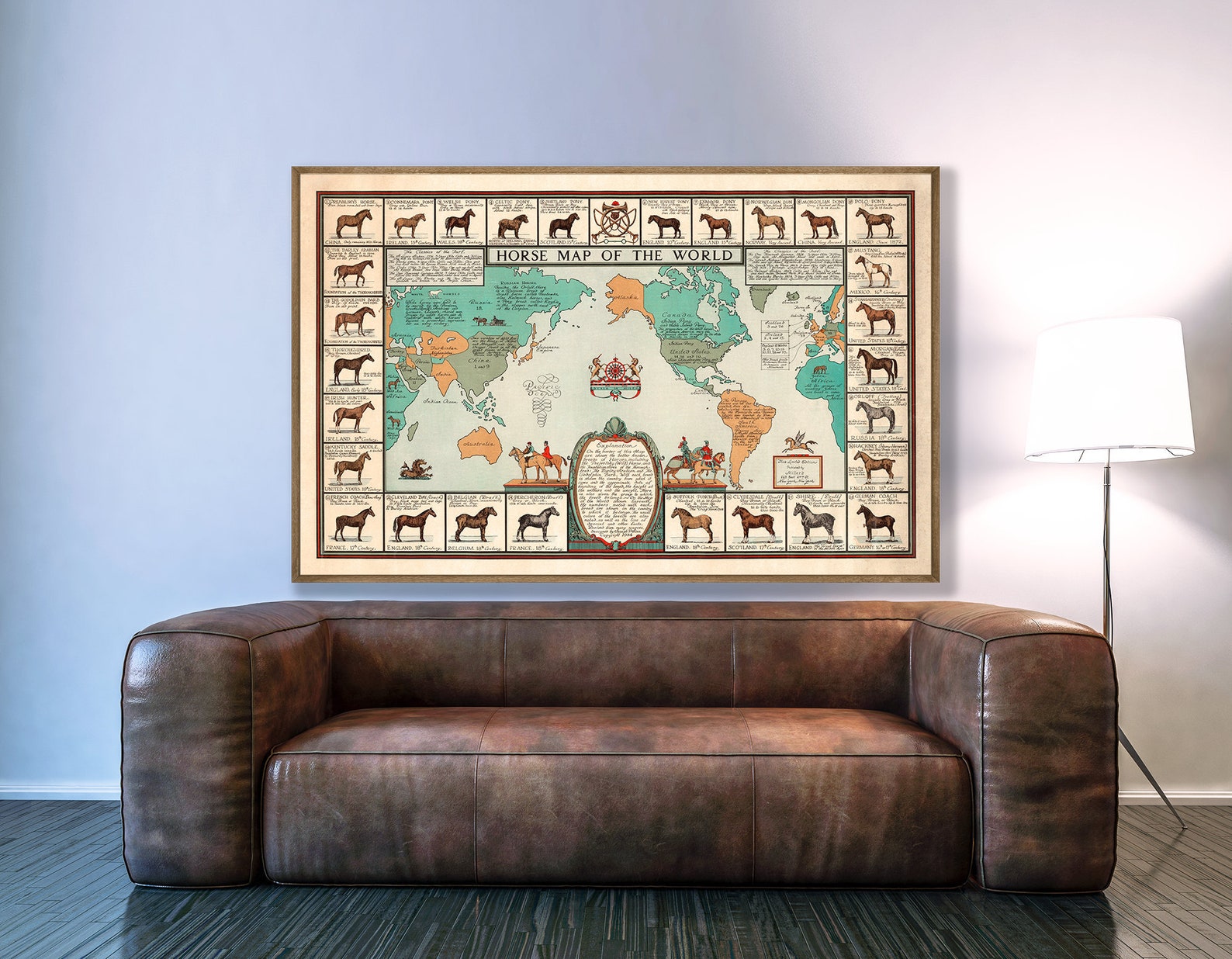 Horse Map of the World Horses Art Print Horses Poster | Etsy Canada