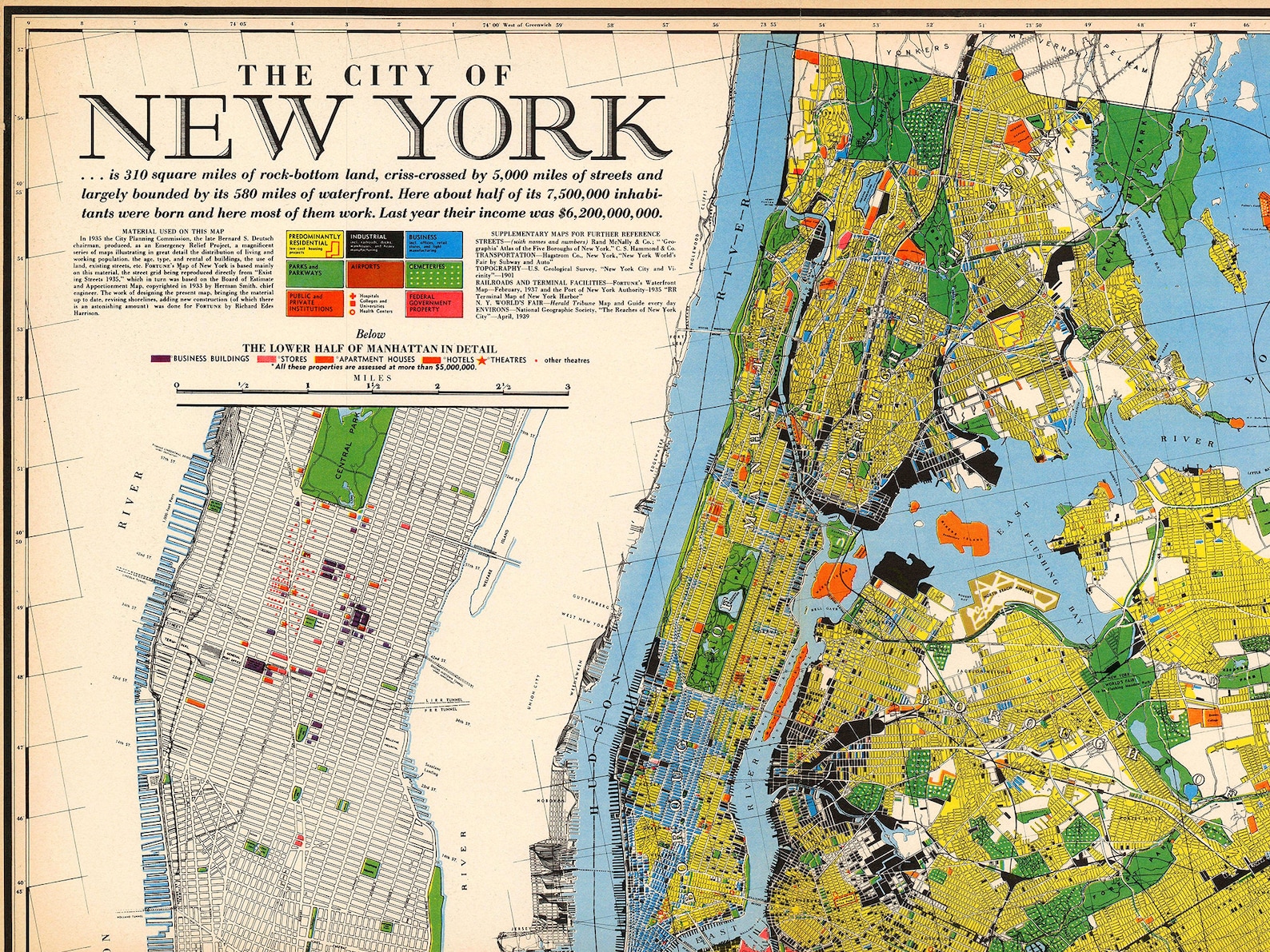 Vintage Map of New York City NYC Map Old NYC Map New York | Etsy