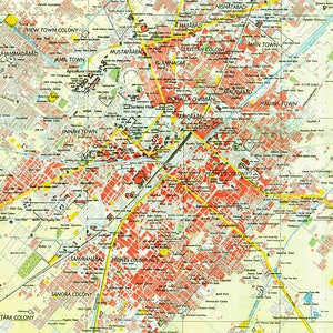 Faisalabad City Map, Faisalabad Pakistan, Faisalabad Map Print, Large ...