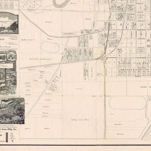 Historic Racine Wisconsin Map, Vintage Racine Wi Art Print ,inset Bird ...