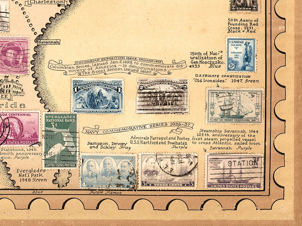 United States Stamps poster U.S. postage stamps philatelic | Etsy