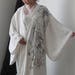White Linen Kimono Yukata With Hand Embroidery for Women Men Unisex - Etsy