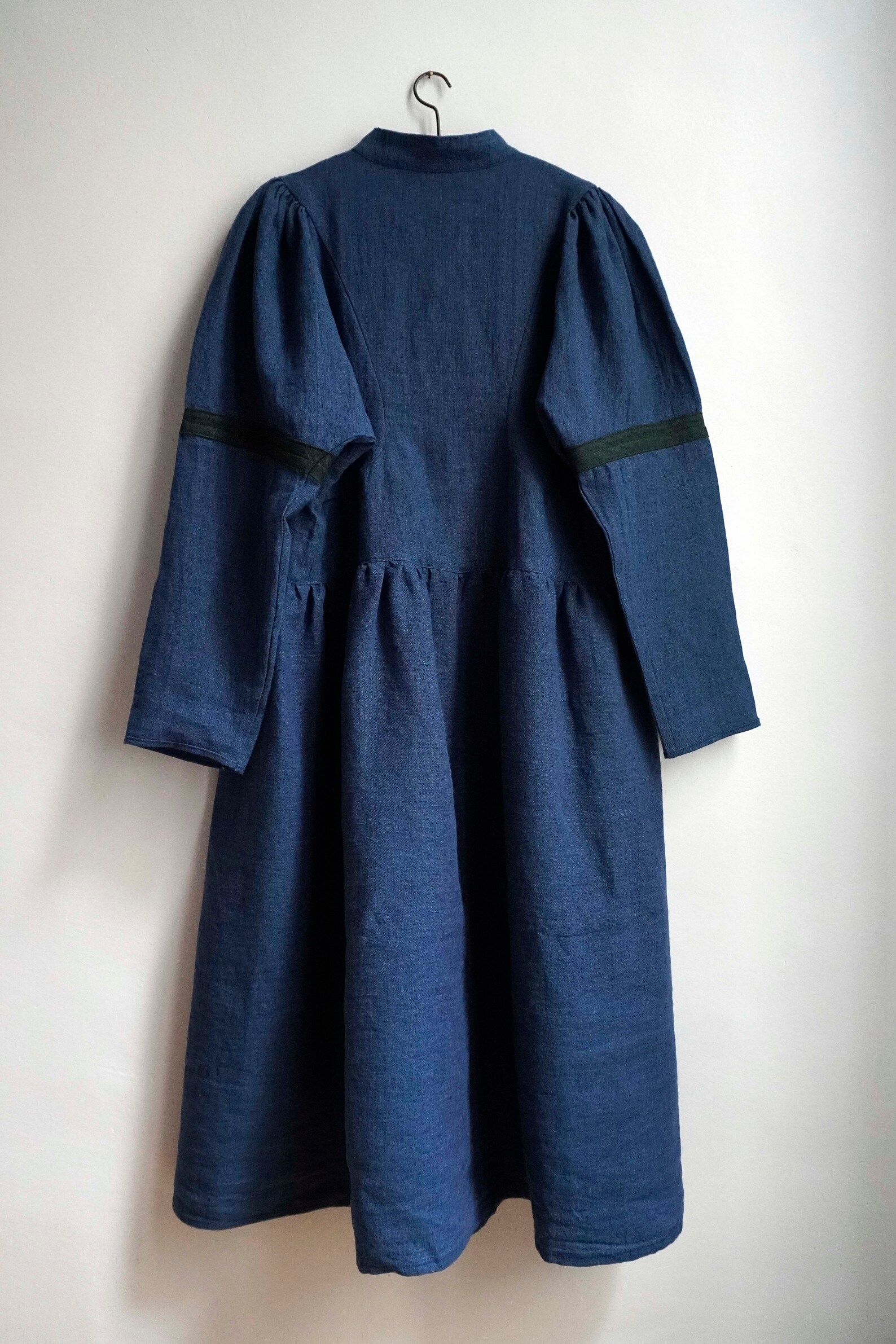 Blue Linen Buryat Mongolian Degel Deel Wrap Around Dress for Women - Etsy