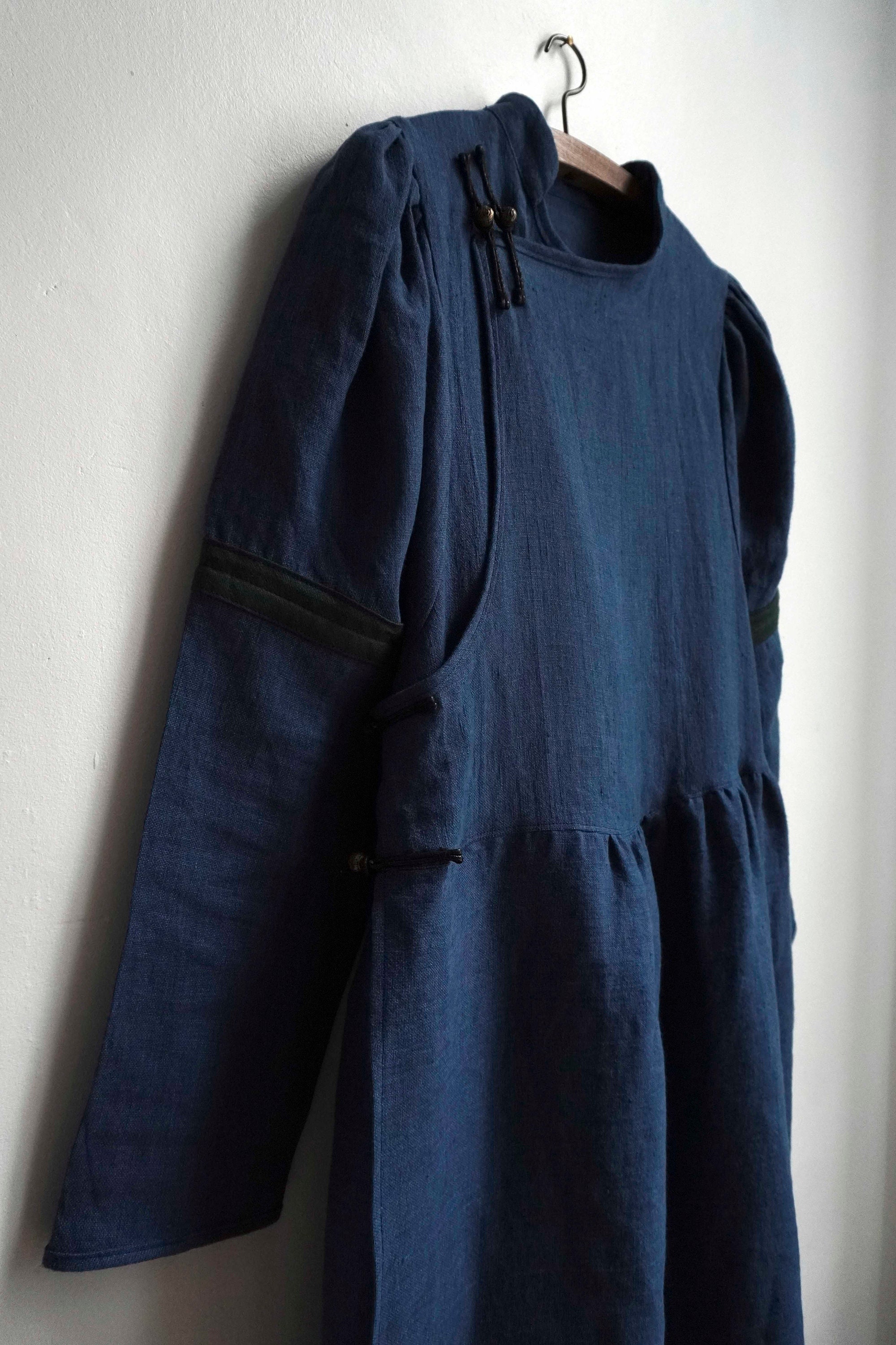 Blue Linen Buryat Mongolian Degel Deel Wrap Around Dress for Women - Etsy
