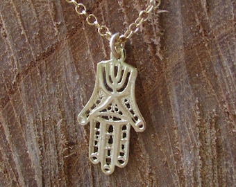 Double-sided Small Hamsa Hand of God Charm in Sterling Silver - Etsy