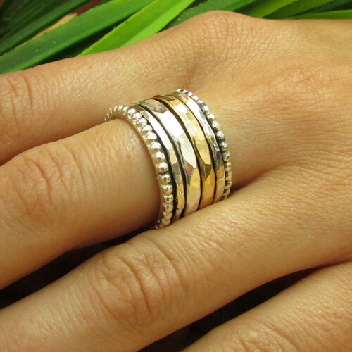 Rose Gold Spinner Ring for Women Meditation Ring Wide - Etsy Israel