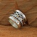 Infinity Spinner Ring Silver Zircon Ring Hammered Ring Wide - Etsy