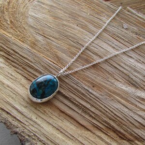 Eilat Stone Pendant - Oval Shaped , 925 Sterling Silver, King Solomon ...