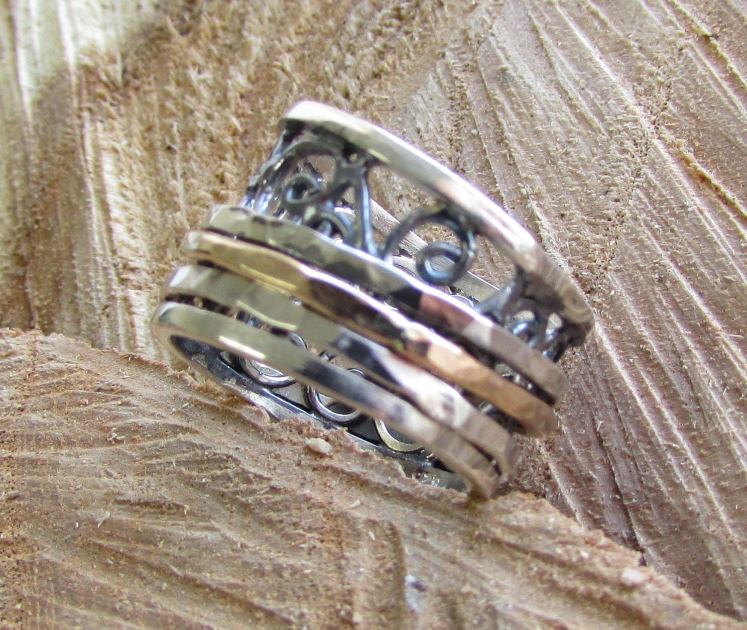 Vintage Style Silver Spinner Ring 925 Sterling Silver | Etsy