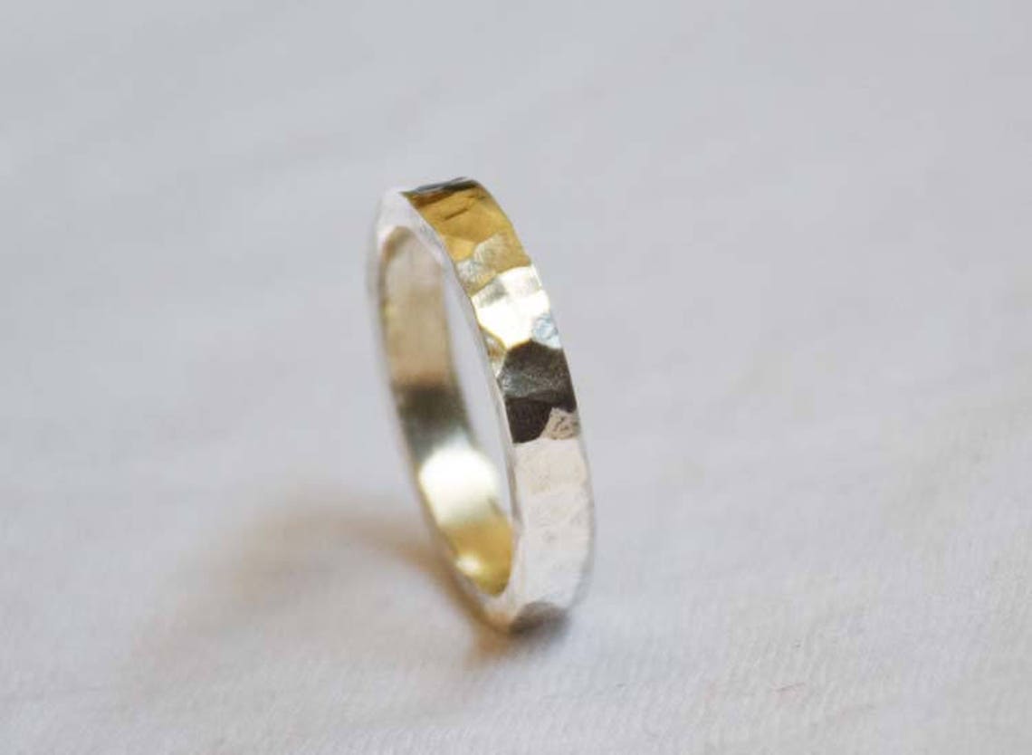 Classic Silver Wedding Ring Elegant Wedding Ring Hammered | Etsy