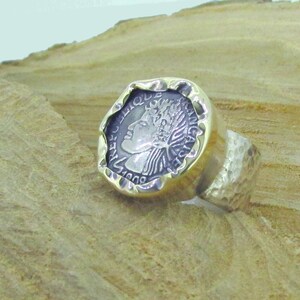Silver Coin Ring, Ancient Ring, Gift for Women, Signet Ring, Chunky ...