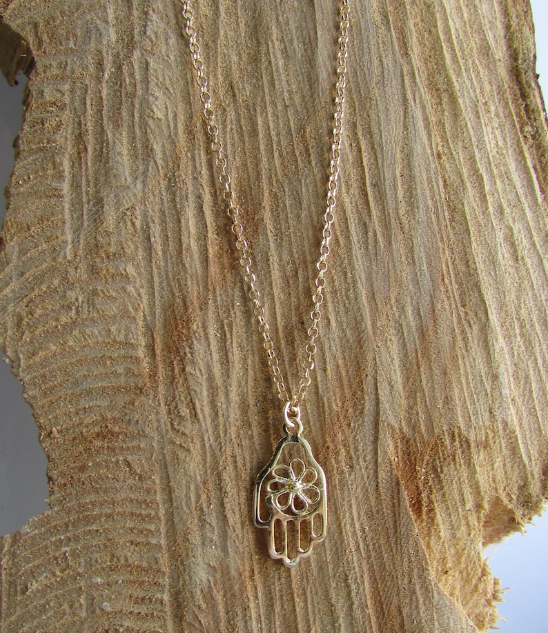 Gold Filled Hamsa Necklace Pendant Fatima Hand Pendant Hamsa - Etsy