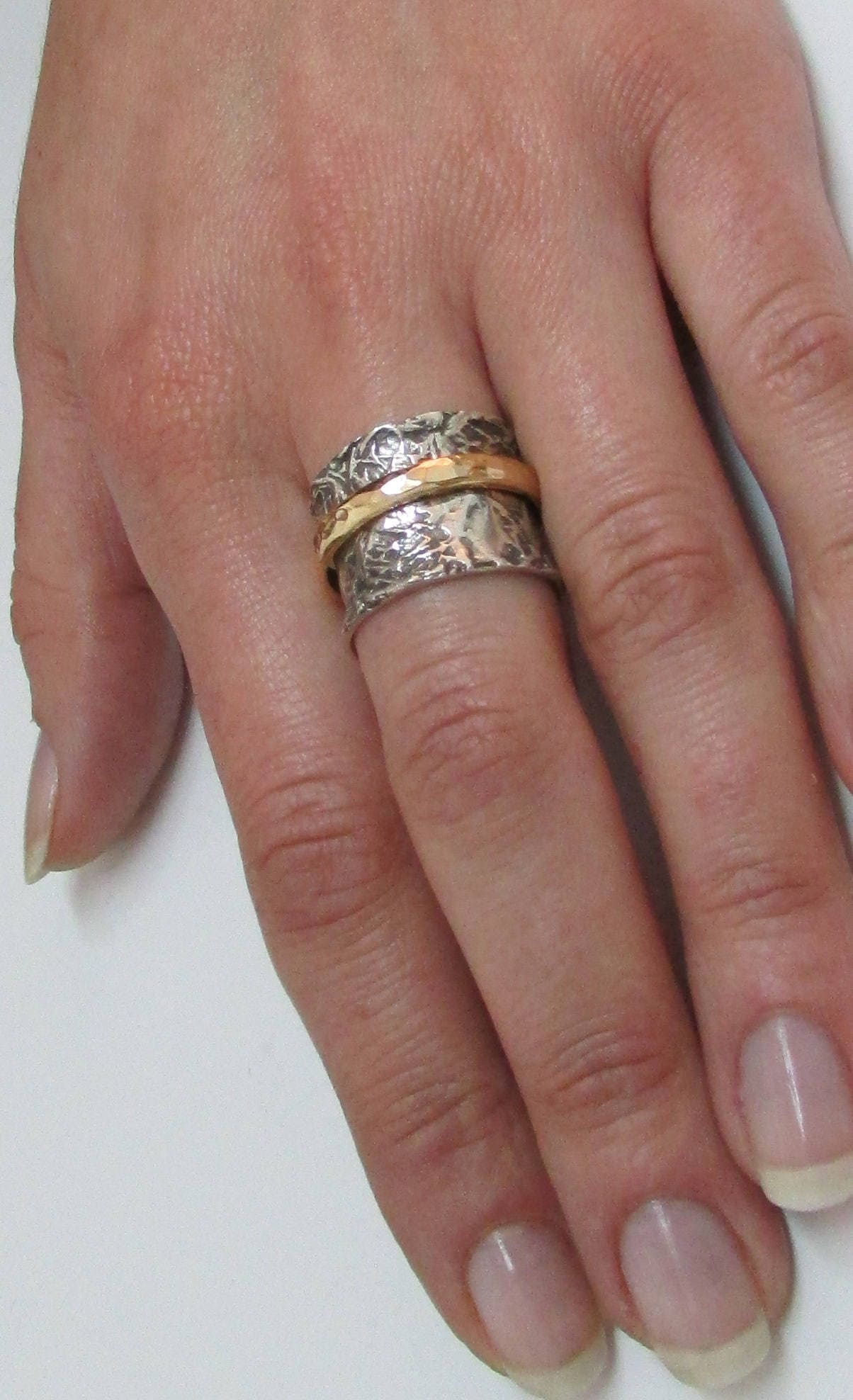 Silver Spinner Ring 925 Sterling Silver Gold Filled - Etsy Israel