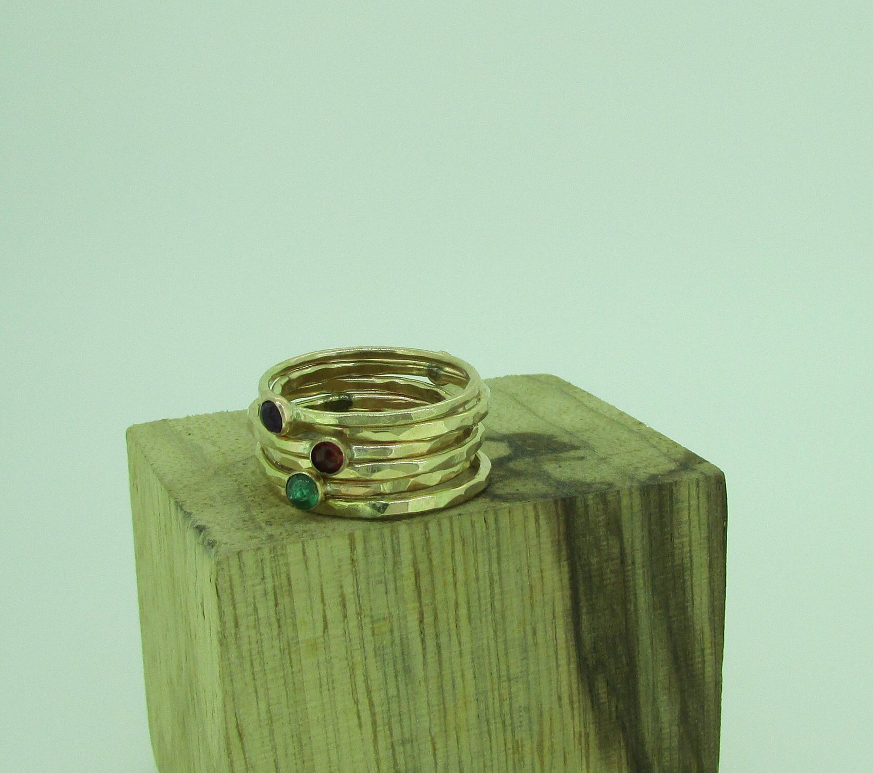 Unique Stacking Rings Gold Filled Amethyst Rings February | Etsy