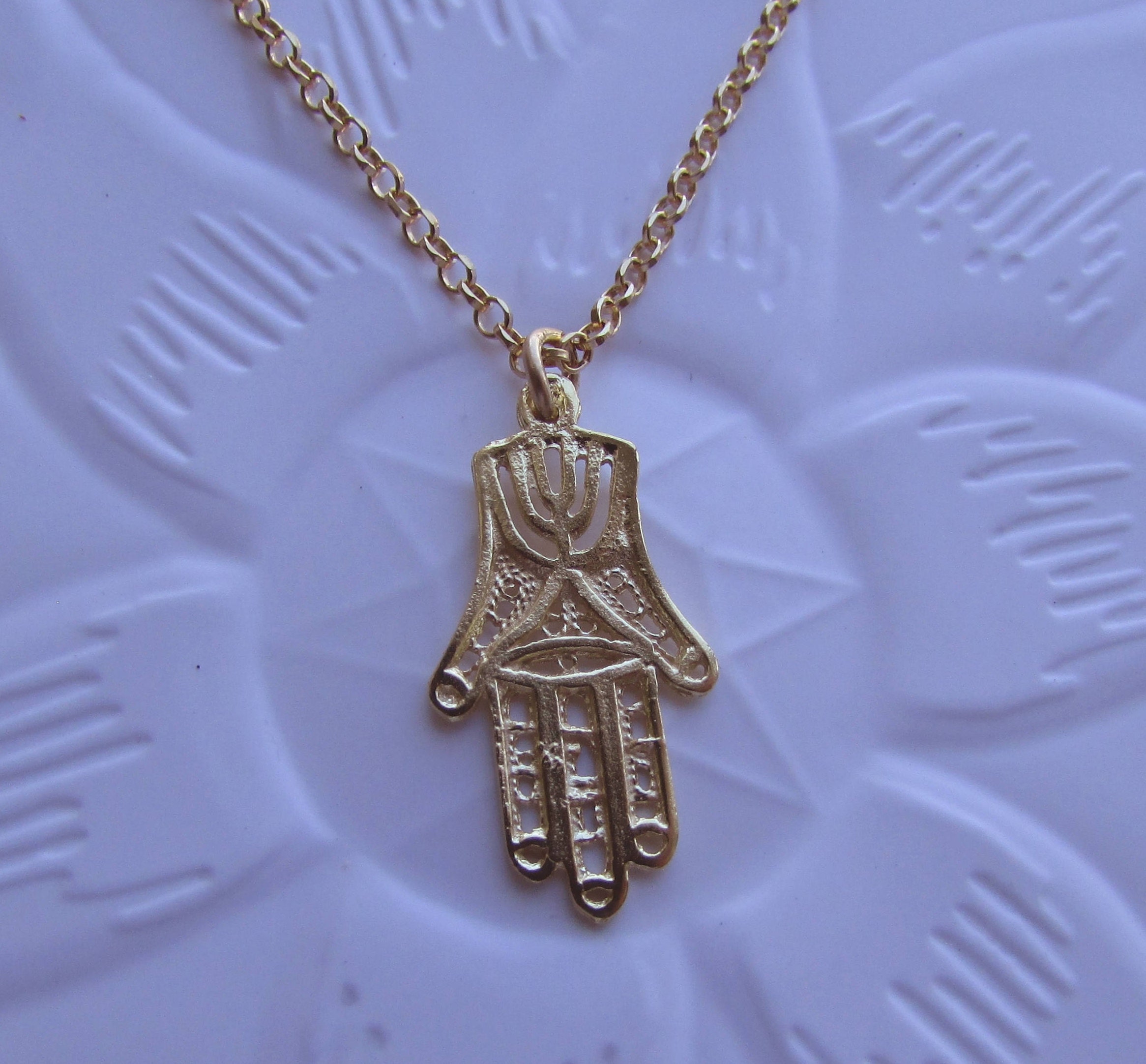 Hamsa hand Gold filled hamsa judaica jewelry jewish | Etsy