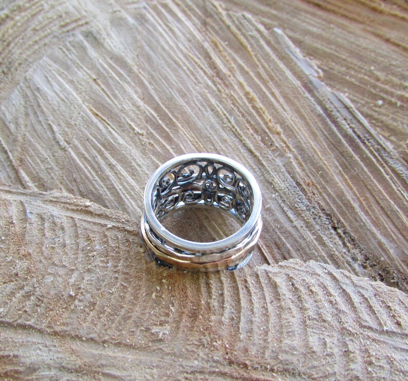 Vintage Style Silver Spinner Ring 925 Sterling Silver | Etsy