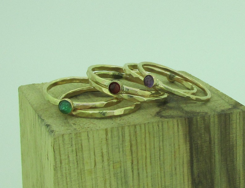 Unique Stacking Rings Gold Filled Amethyst Rings February | Etsy