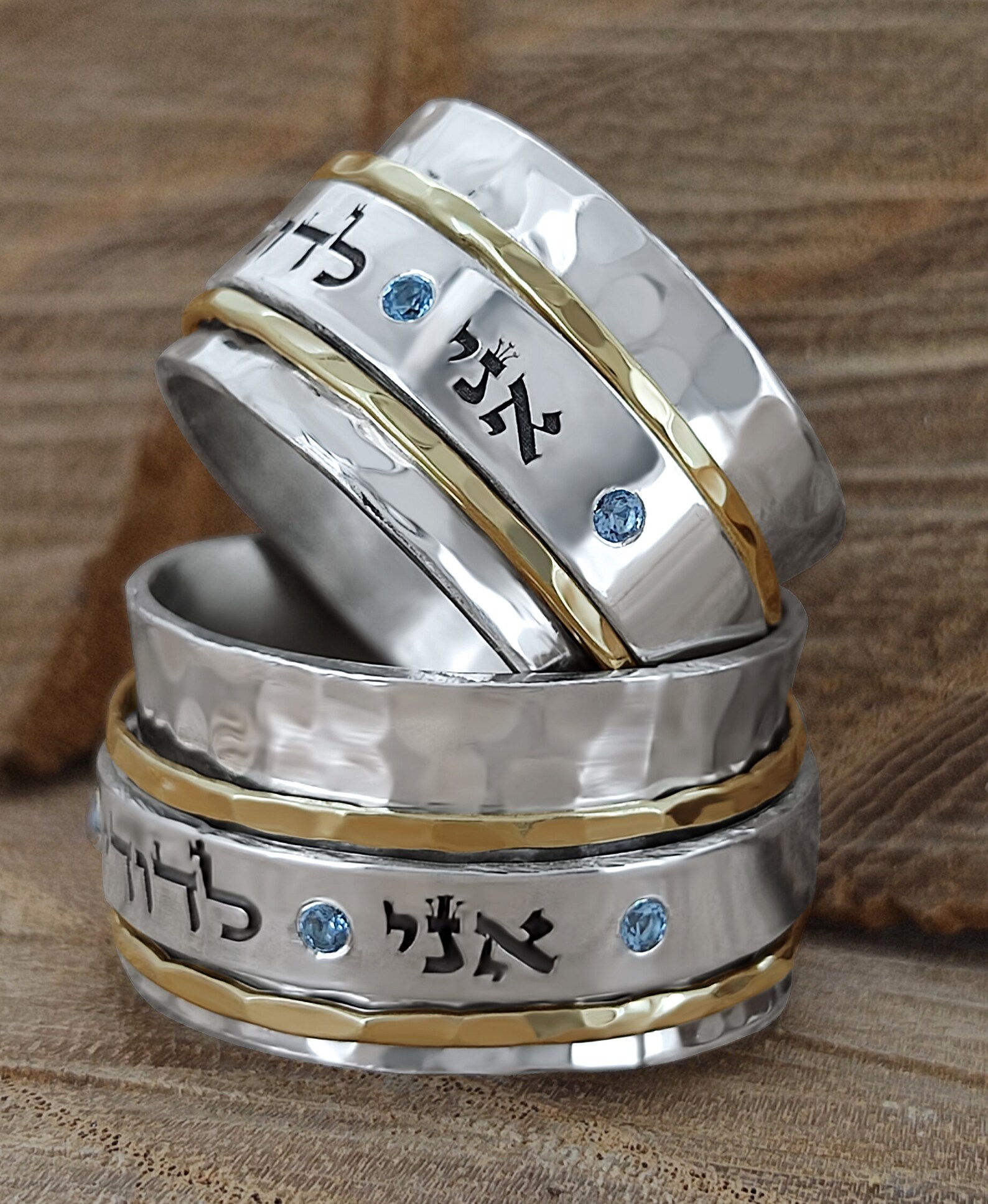 Matching Rings Engraved Promise Rings 14K Gold and Silver | Etsy