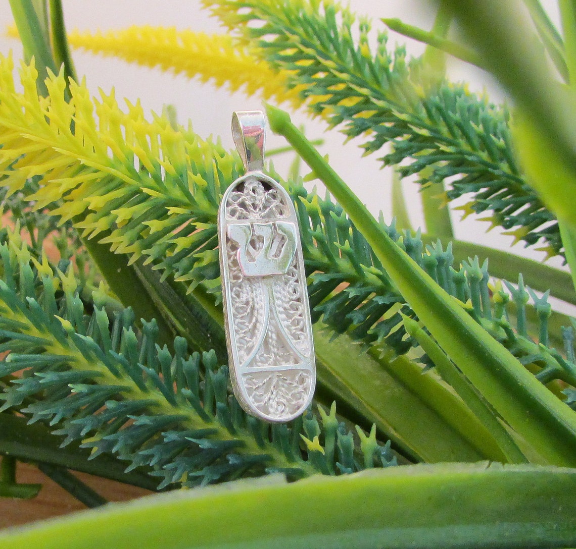 Jewish Gift, Israeli Jewelry, Mezuzah Pendant, Mezuzah Necklace ...