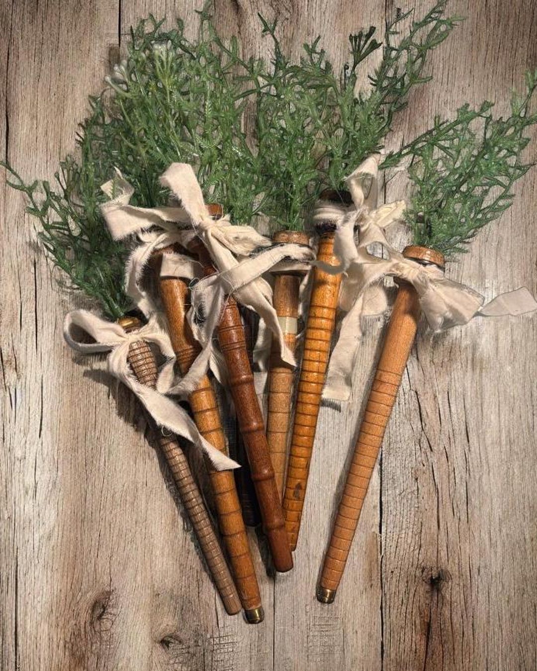 Vintage Shuttle Spindle Carrots | Spring Decor | Easter Decor - Etsy