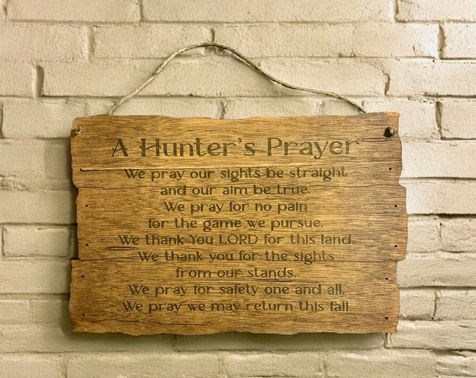 Hunters Prayer Wooden Sign Rustic Wood Turkey Deer Hunting Sign - Etsy