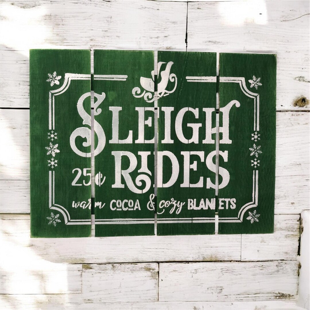 Sleigh Rides Pallet Board Sign Christmas Decor Winter Decor Holiday ...