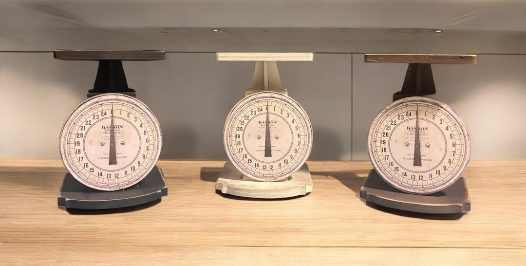 Faux Vintage Mini Kitchen Scale | Rustic Farmhouse Decor | Kitchen ...