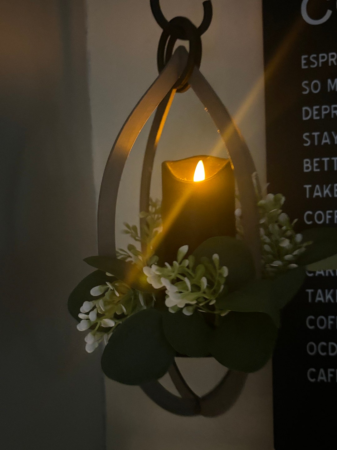 Teardrop Ornate Wood Farmhouse Hanging Lantern Decorative Lantern ...