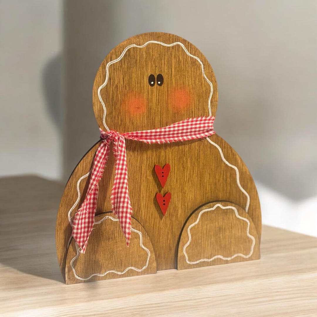 Sitting Gingerbread Man | Christmas Decor - Etsy