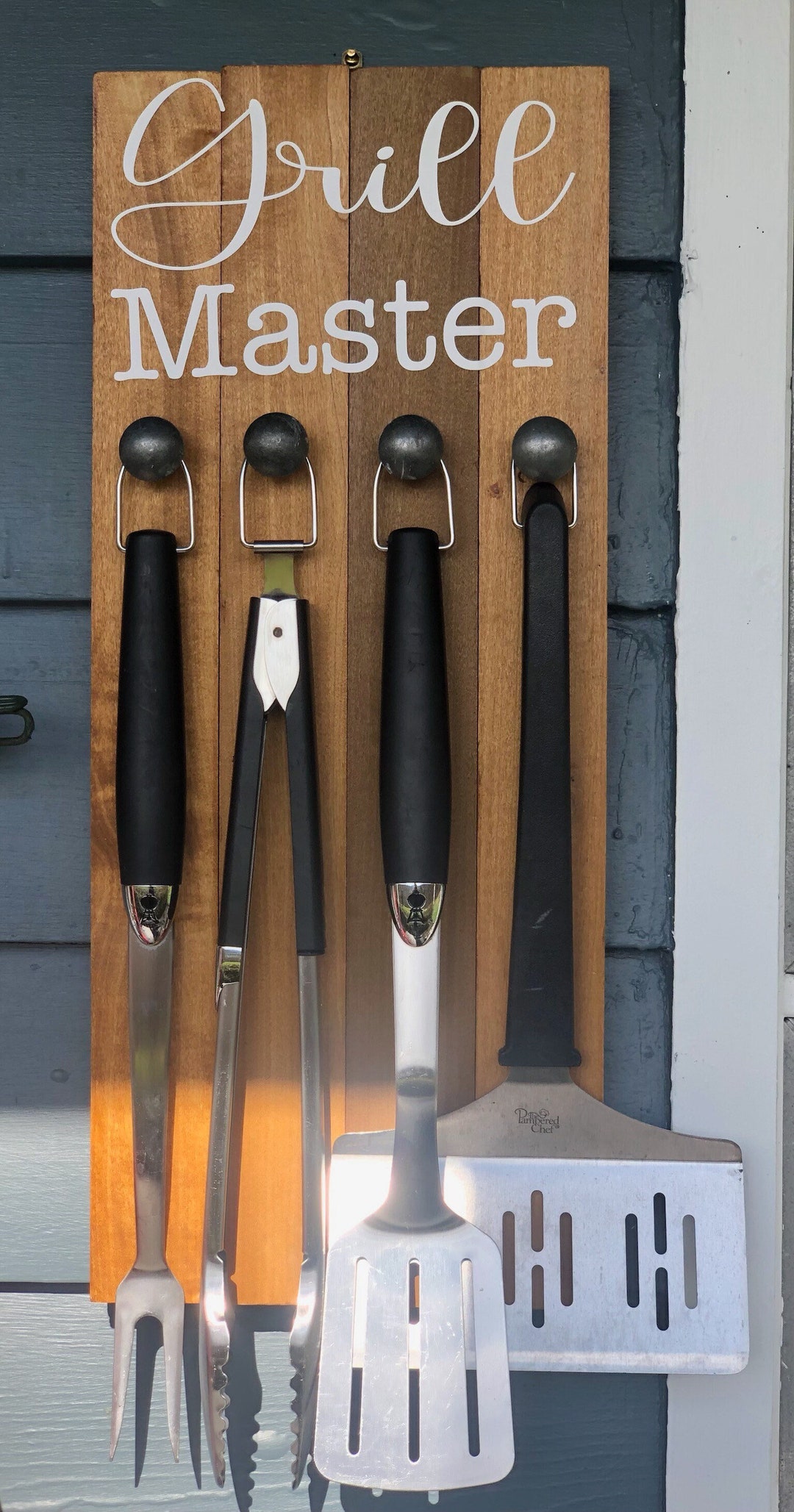 Grill Master | BBQ Utensil Holder | Outdoor Decor - Etsy