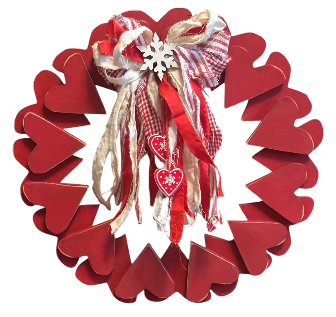 12 In. Heart Wreath | Winter Decor | Valentine's Day Decor - Etsy