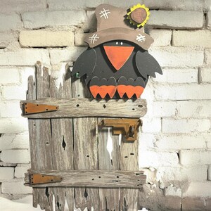 Sitting Scaredy Crow Harvest Decor Fall Decor Rustic Farmhouse Crow - Etsy