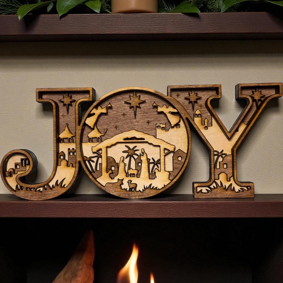 Joy Nativity Scene Shelf Sitter | JESUS is the Reason for the Season - Etsy