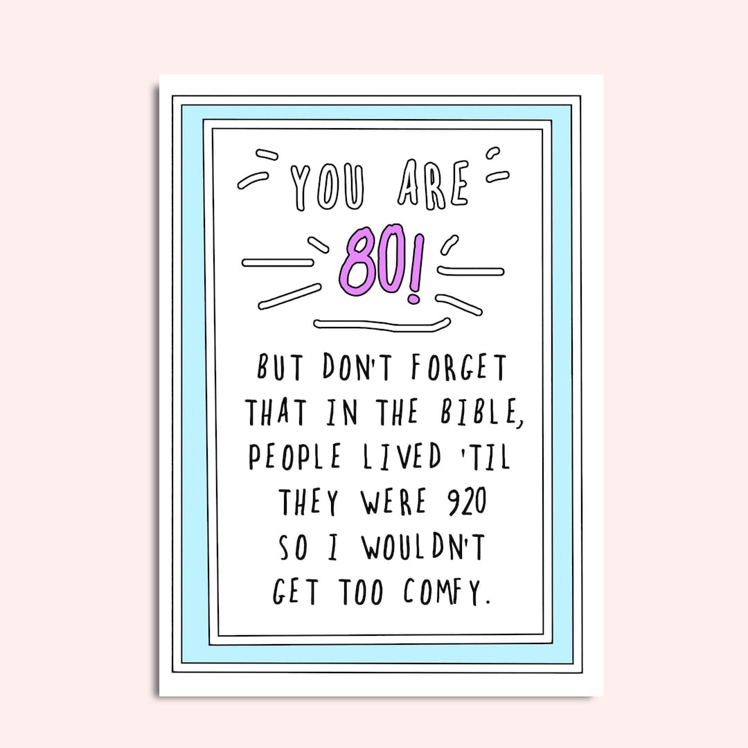 80th Birthday Card Funny 80th Birthday Card Eightieth - Etsy