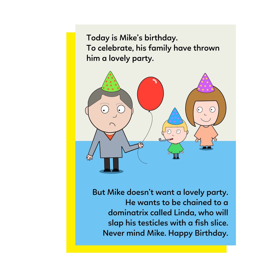 Mike's Birthday - Funny Birthday Card - Etsy