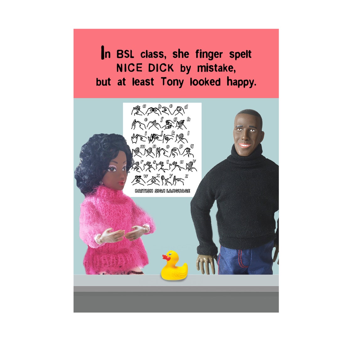 Funny BSL Card: Doll Sign Language Card for Friend - Etsy UK