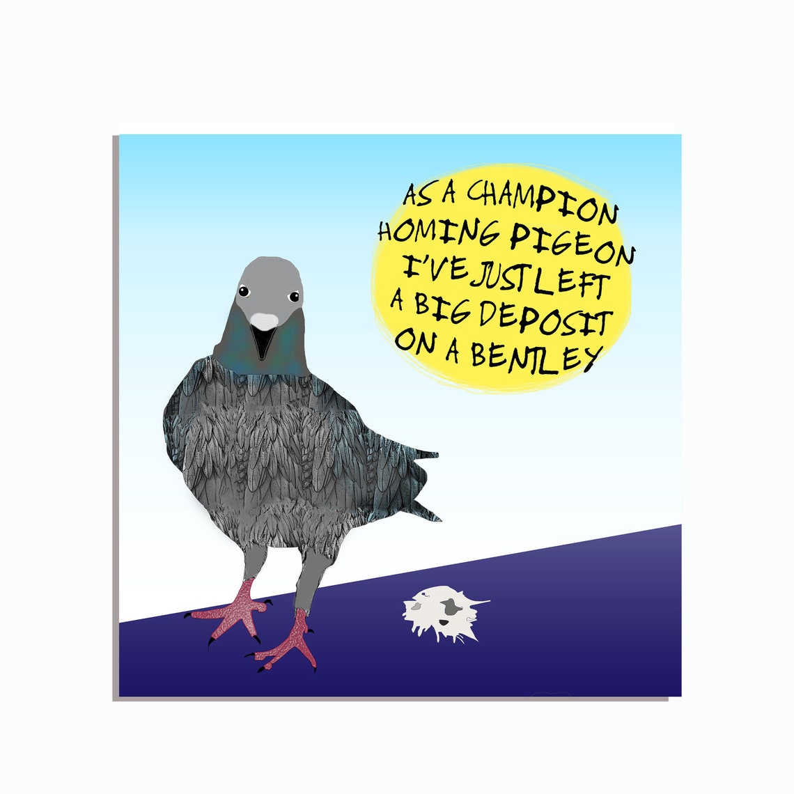 Funny Bird Card Bird Card Pigeon Homing Pigeon Card - Etsy