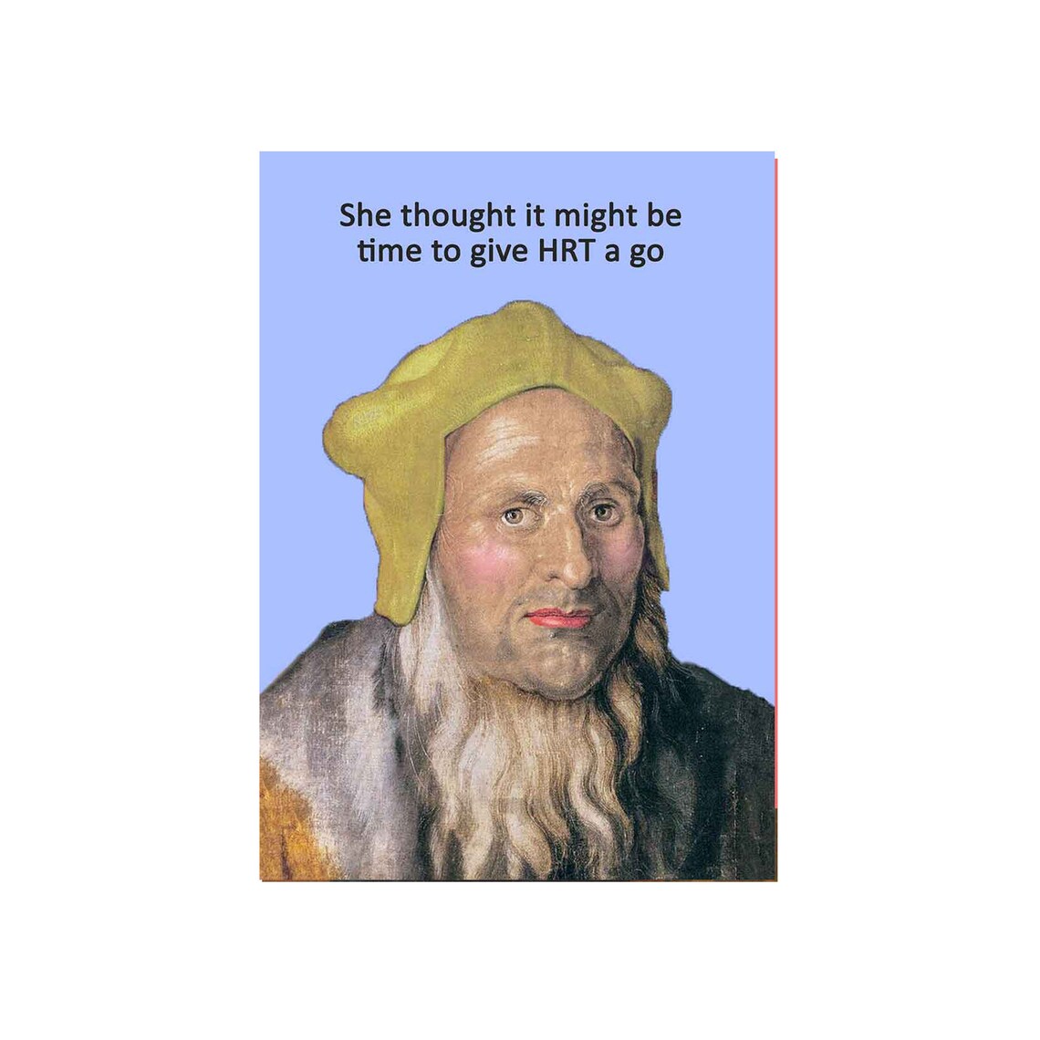 Funny Woman Card HRT Woman Beard Card Funny Vintage - Etsy