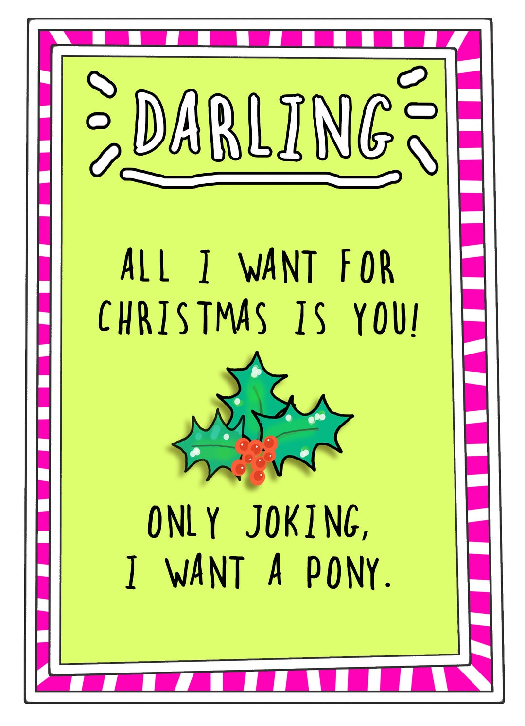 I Want A Pony RAG Funny Christmas Card Festive Humour - Etsy
