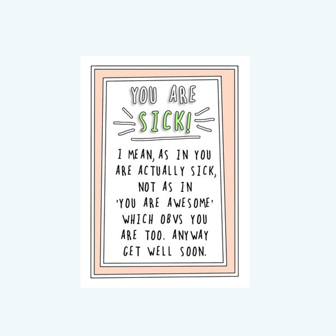 Sick Get Well Soon Card - Etsy