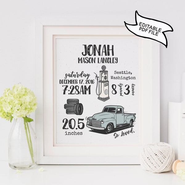 Baby Birth Record - Etsy