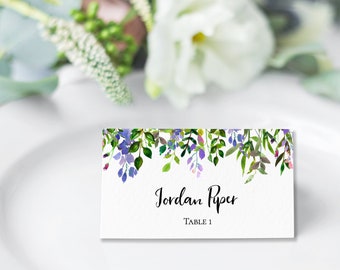 Wedding Place Card EDITABLE PRINTABLE Dinner Food Label Black | Etsy