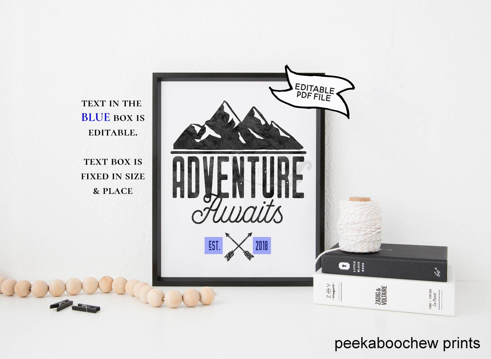 Adventure Awaits EDITABLE PRINTABLE Wall Art Retro Camping - Etsy