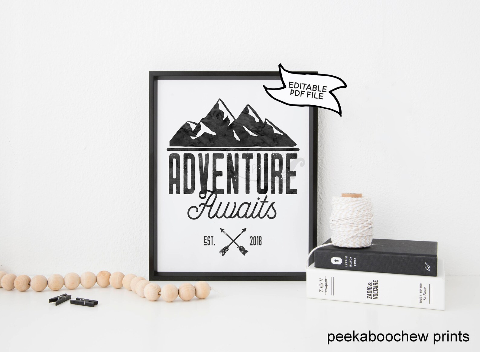 Adventure Awaits EDITABLE PRINTABLE Wall Art Retro Camping - Etsy
