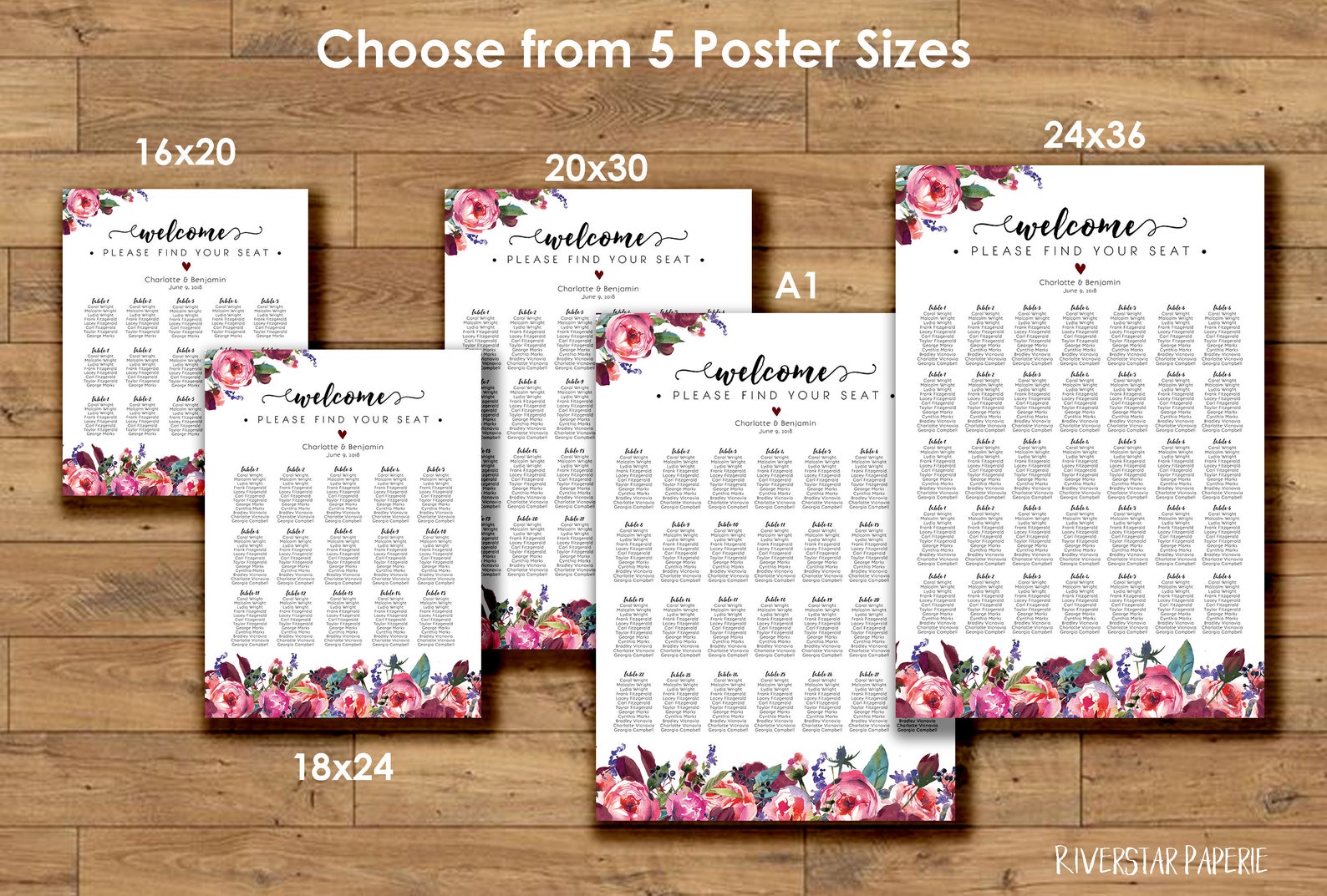 Wedding Seating Chart Table Assignment Poster Reception Dinner | Etsy