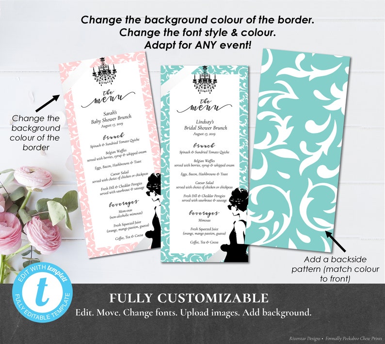 Breakfast at Tiffany's BRUNCH MENU Printable Editable - Etsy