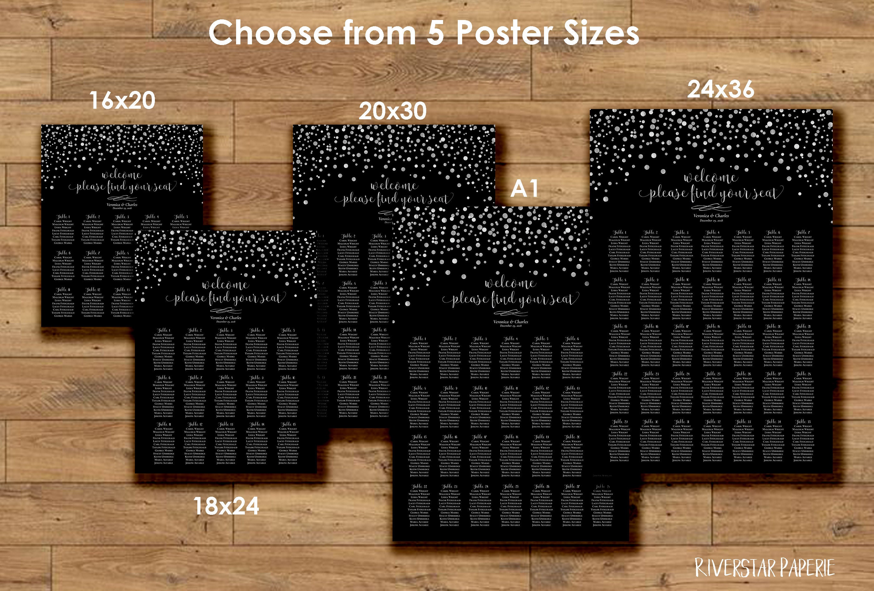 Wedding Seating Chart Table Assignment Poster Reception Dinner - Etsy