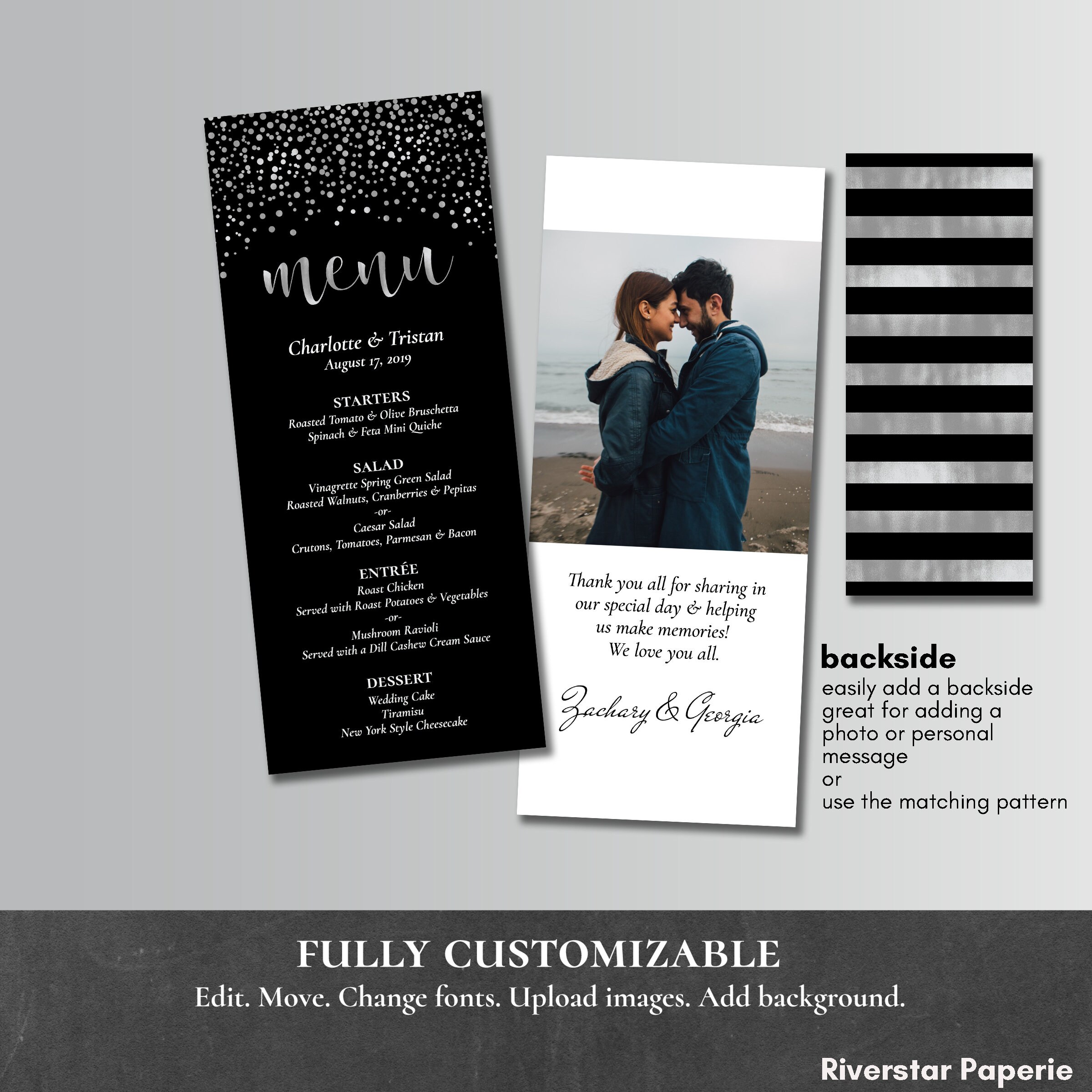 Dinner Menu EDITABLE PRINTABLE Supper Luncheon Food List - Etsy