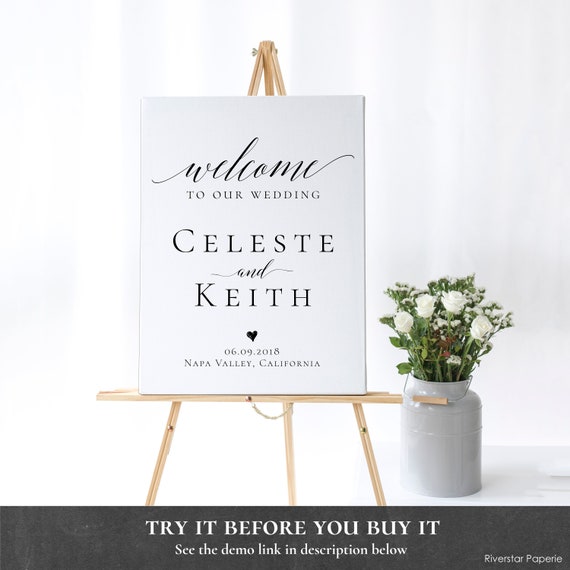Wedding Welcome Sign Reception Greet Guests Personalized | Etsy